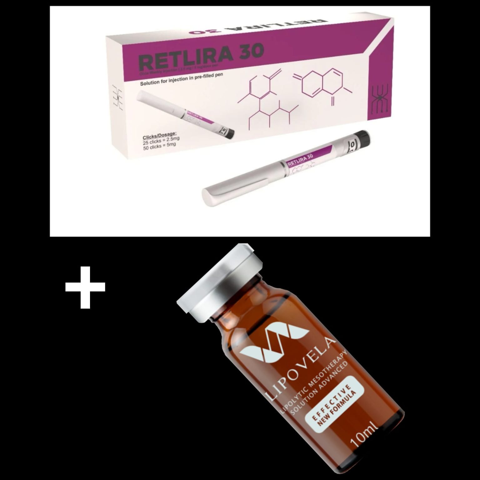 1 X UPA RETLIRA (RETRATRUTIDE) 30MG PEN PLUS 1 X 10ML VIAL LIPO VELA ...